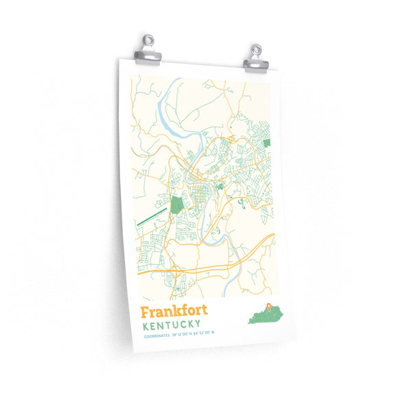 Frankfort Kentucky City Street Map Poster - Allegiant Goods Co.