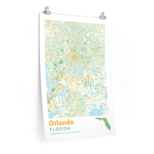 Orlando Florida City Street Map Poster - Allegiant Goods Co.