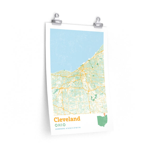 Cleveland Ohio City Street Map Poster - Allegiant Goods Co.