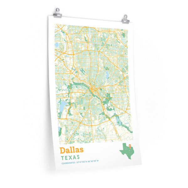 Dallas Texas City Street Map Poster - Allegiant Goods Co.