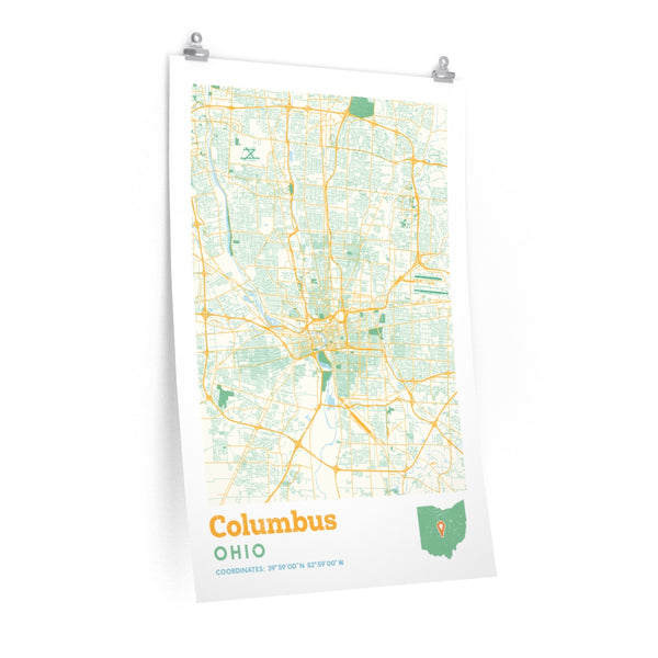 Columbus Ohio City Street Map Poster - Allegiant Goods Co.