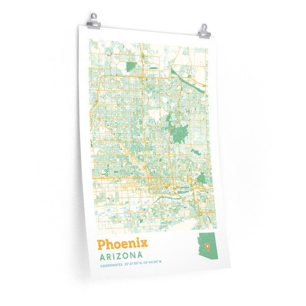 Phoenix Arizona City Street Map Poster - Allegiant Goods Co.
