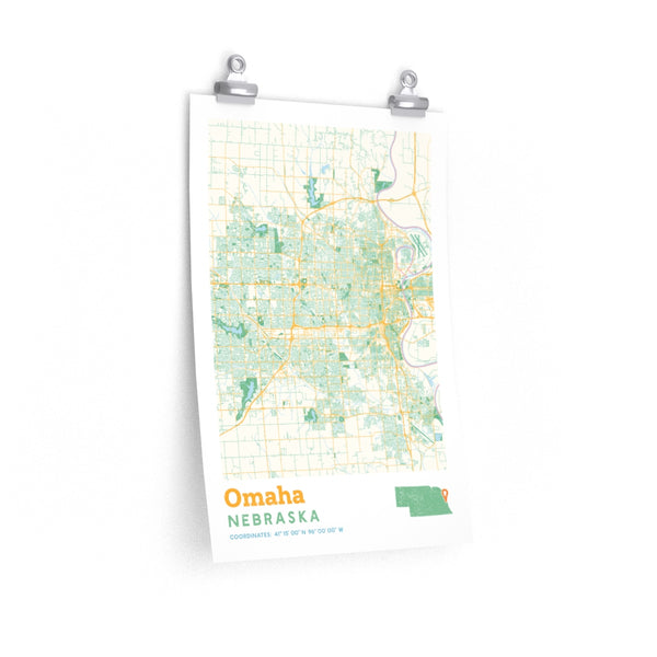 Omaha Nebraska City Street Map Poster - Allegiant Goods Co.