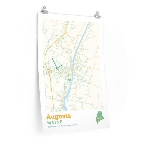 Augusta Maine Street Map Poster - Allegiant Goods Co.