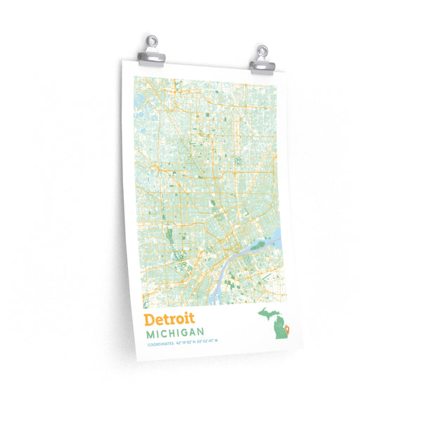 Detroit Michigan City Street Map Poster - Allegiant Goods Co.