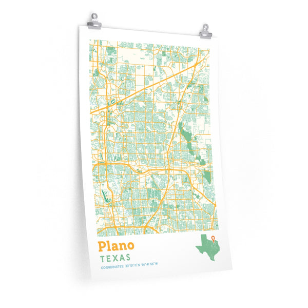 Plano Texas City Street Map Poster - Allegiant Goods Co.