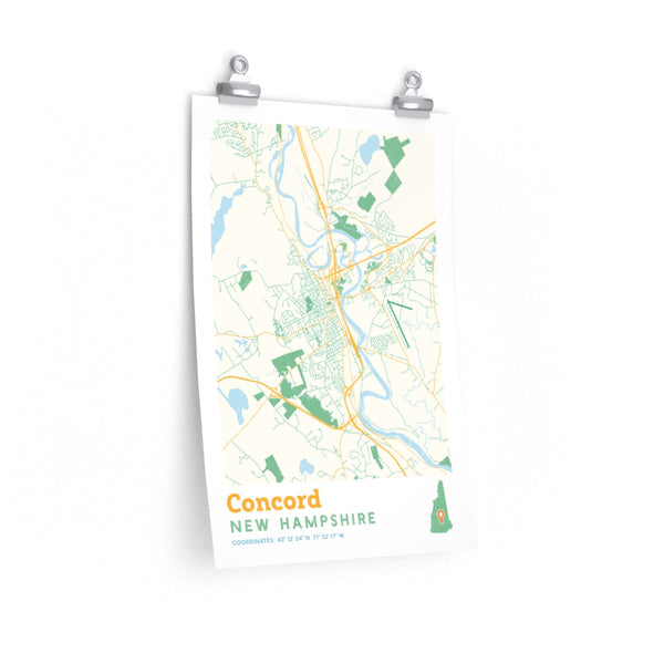 Concord New Hampshire Street Map Poster - Allegiant Goods Co.