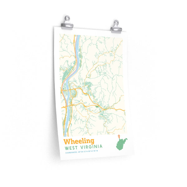 Wheeling West Virginia City Street Map Poster - Allegiant Goods Co.