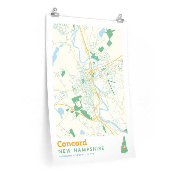 Concord New Hampshire Street Map Poster - Allegiant Goods Co.