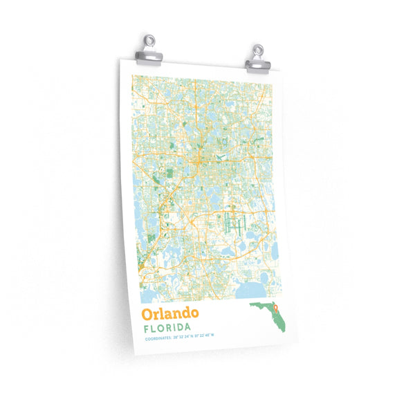 Orlando Florida City Street Map Poster - Allegiant Goods Co.