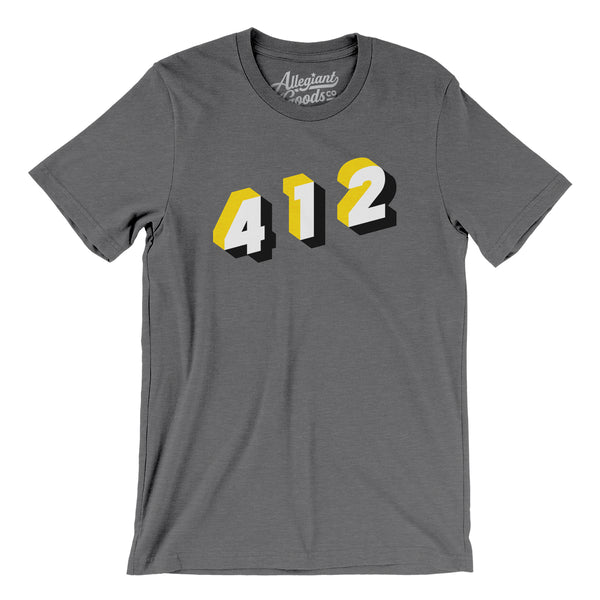Pittsburgh 412 Area Code Men/Unisex T-Shirt - Allegiant Goods Co.
