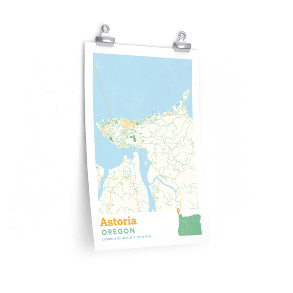 Astoria Oregon City Street Map Poster - Allegiant Goods Co.