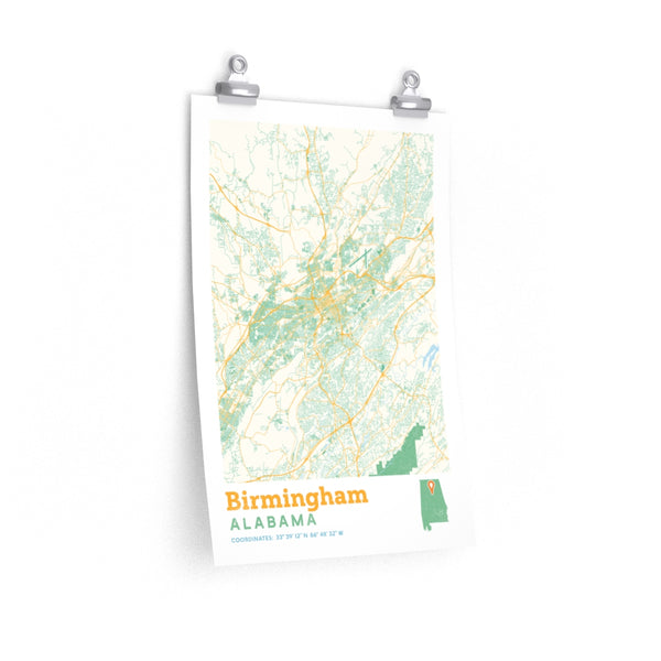 Birmingham Alabama City Street Map Poster - Allegiant Goods Co.