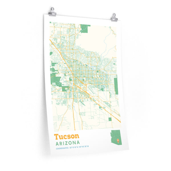 Tucson Arizona City Street Map Poster - Allegiant Goods Co.