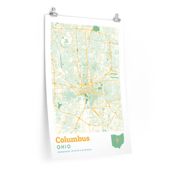 Columbus Ohio City Street Map Poster - Allegiant Goods Co.