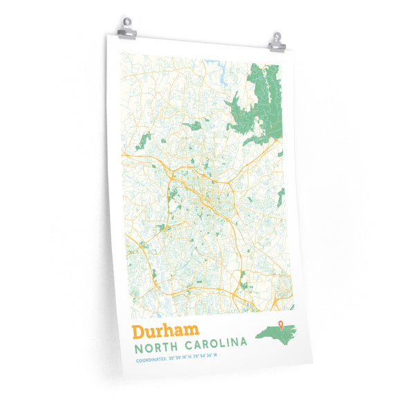 Durham North Carolina City Street Map Poster - Allegiant Goods Co.