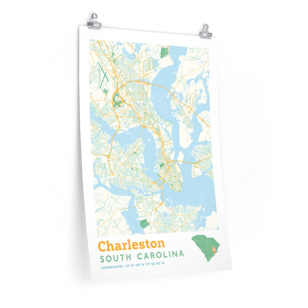 Charleston South Carolina City Street Map Poster - Allegiant Goods Co.