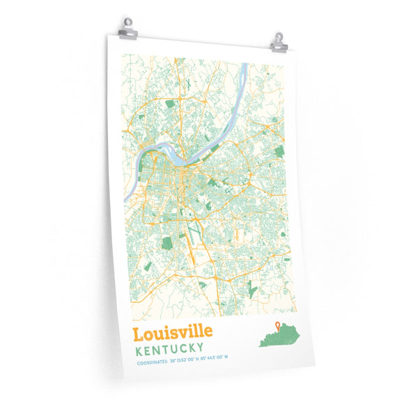 Louisville Kentucky City Street Map Poster - Allegiant Goods Co.
