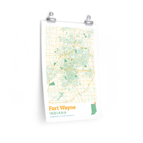 Fort Wayne Indiana City Street Map Poster - Allegiant Goods Co.