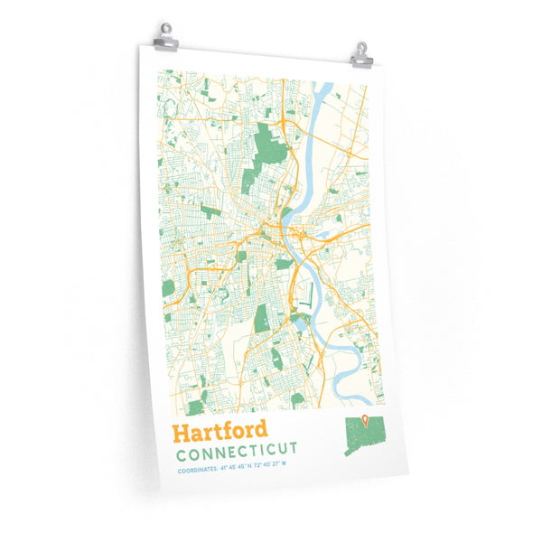 Hartford Connecticut City Street Map Poster - Allegiant Goods Co.