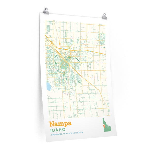 Nampa Idaho City Street Map Poster - Allegiant Goods Co.