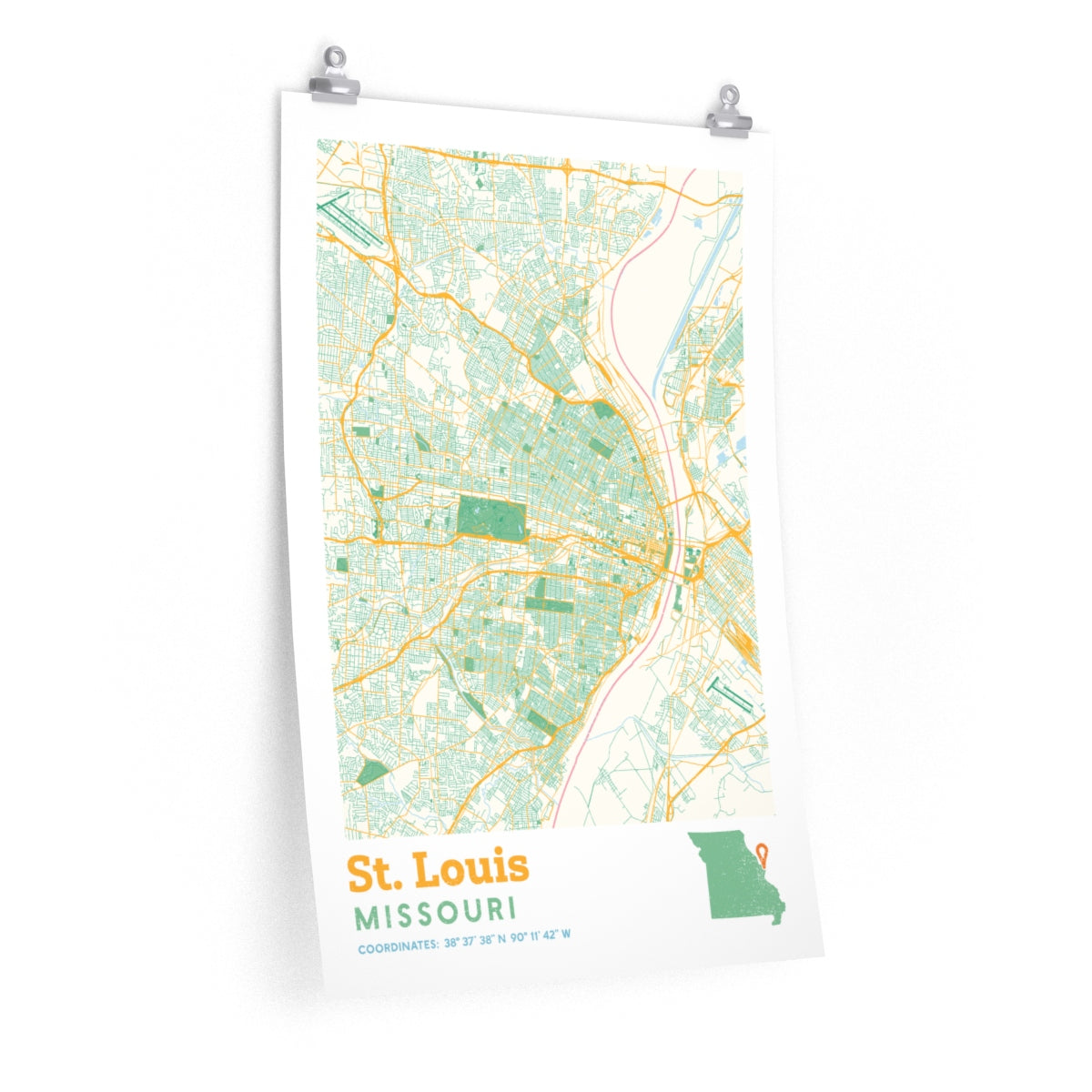 St. Louis Missouri City Street Map Poster - Allegiant Goods Co.