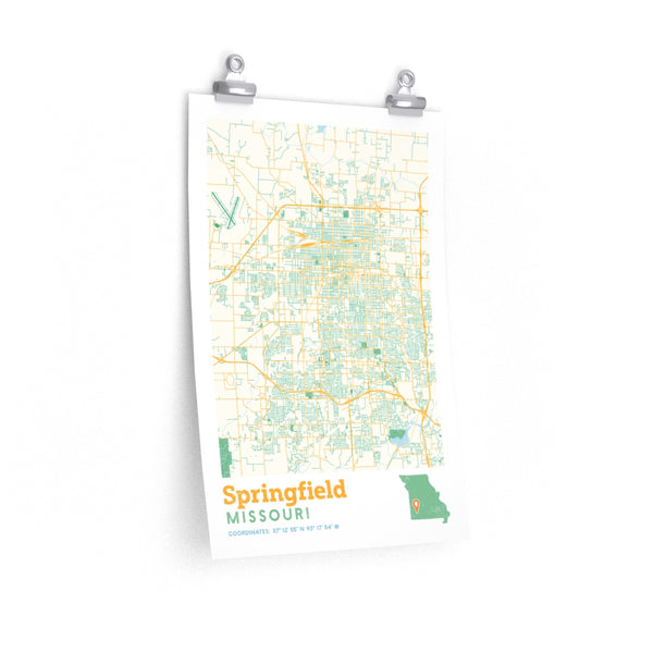 Springfield Missouri City Street Map Poster - Allegiant Goods Co.