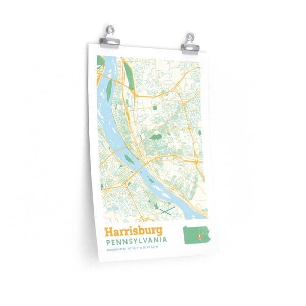 Harrisburg Pennsylvania City Street Map Poster - Allegiant Goods Co.